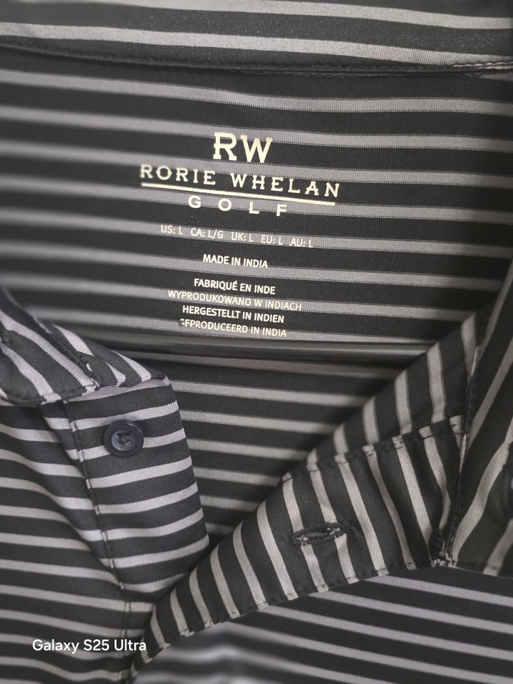 Mens RORIE WELANS GOLF SHIRT BLACK AND WHITE STRIPES NWT | eBay