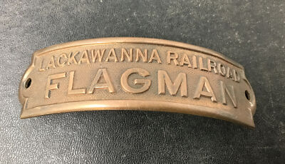 Vintage LACKAWANNA Railroad Flagman Hat Badge Train RR LRR Obsolete ...