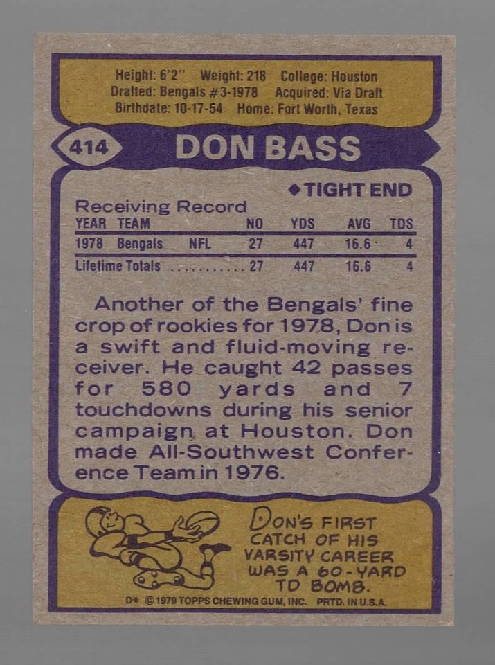 1979 Topps #414 Don Bass Excellent | eBay