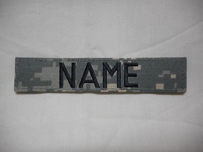 CUSTOM EMBROIDERED ACU NAME TAPE, NEW, 5 INCH LENGTH, WITH HOOK ...