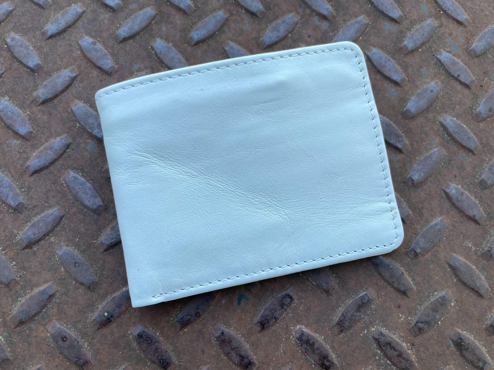 White Card Holder Genuine Leather Bilfold Purse Bifold Handmade Wallet ...
