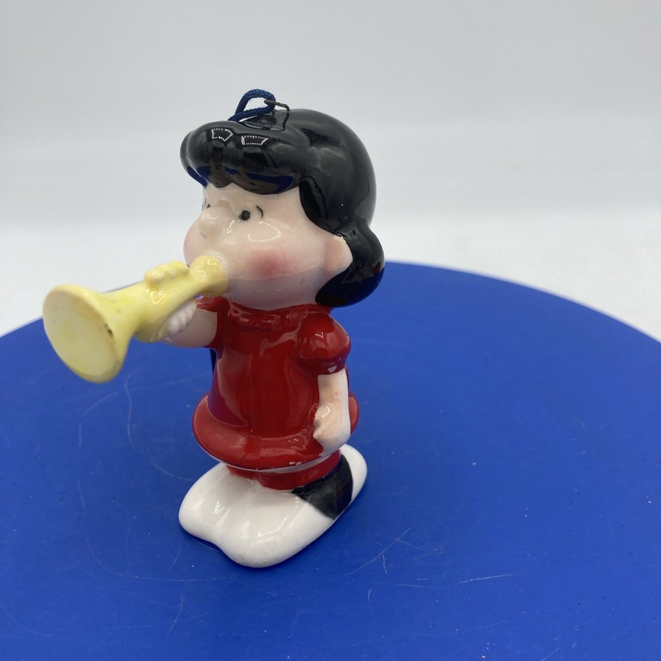Vtg 60s Japan Peanuts Lucy Playing Horn Trumpet Ceramic Ornament ...