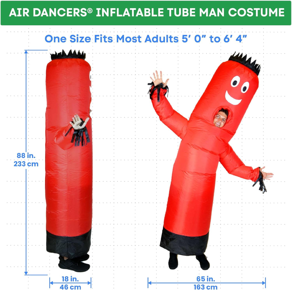 Inflatable Tube Man Costume - Wacky Wavy Arm Guy Funny Inflatable ...