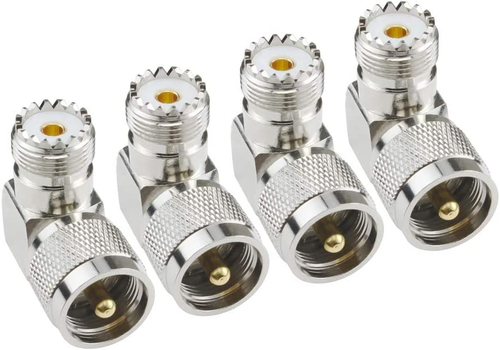 UHF Male PL-259 to UHF Female SO-239 L Shape Right Angle 90 Degree RF ...