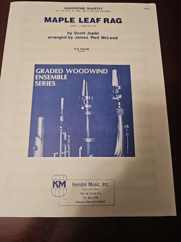 Maple Leaf Rag Rag Saxophone Quartet by Scott Joplin | eBay