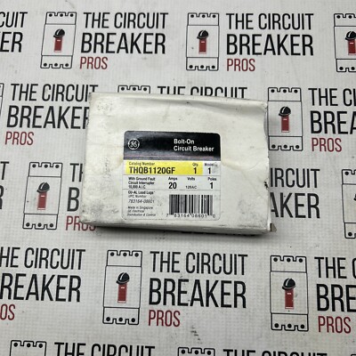 GE THQB1120GF 1 Pole 20A Ground Fault Circuit Breaker Molded Case ...