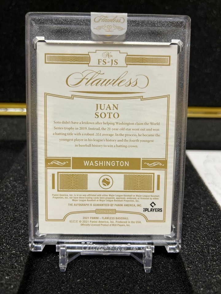 Juan Soto 2021 Panini Flawless Sapphire Signatures #2/7 Auto Encased ...