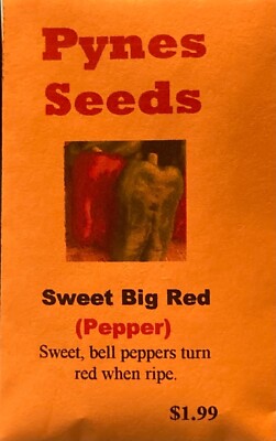 BIG RED SWEET PEPPER Seeds 50+ Heirloom Open Pollinated Non-GMO FREE ...