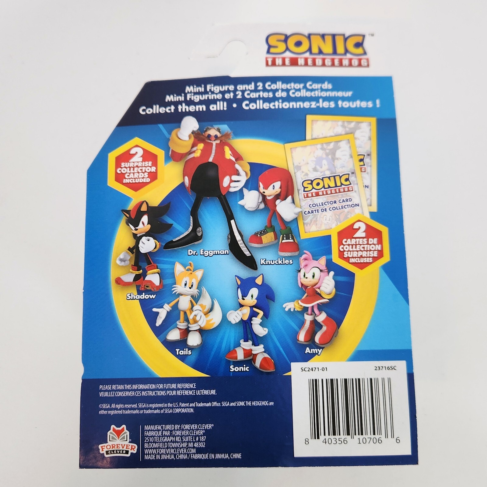 Sonic The Hedgehog 6 Mini Figure Complete Set w Collector Cards Sega ...
