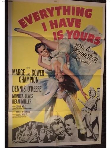 EVERYTHING I HAVE IS YOURS 1 sheet movie poster 1952 | eBay UK