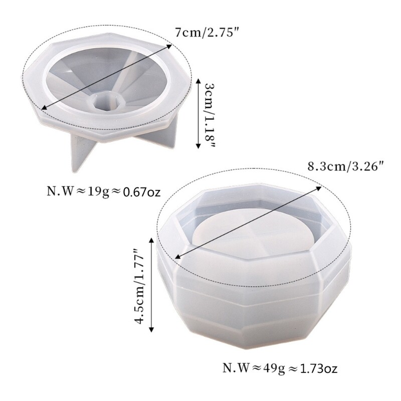 2-Piece Octagon Storage Bottle Epoxy Resin Candy Container Molds Art | eBay
