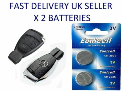 2x CAR KEY FOB BATTERY FOR MERCEDES CL CLK E G GL A B C CLASS CR2025 ...