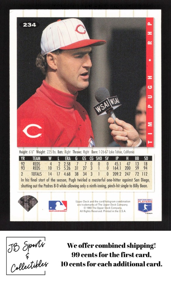 1994 Collector's Choice Tim Pugh #234 Cincinnati Reds | eBay
