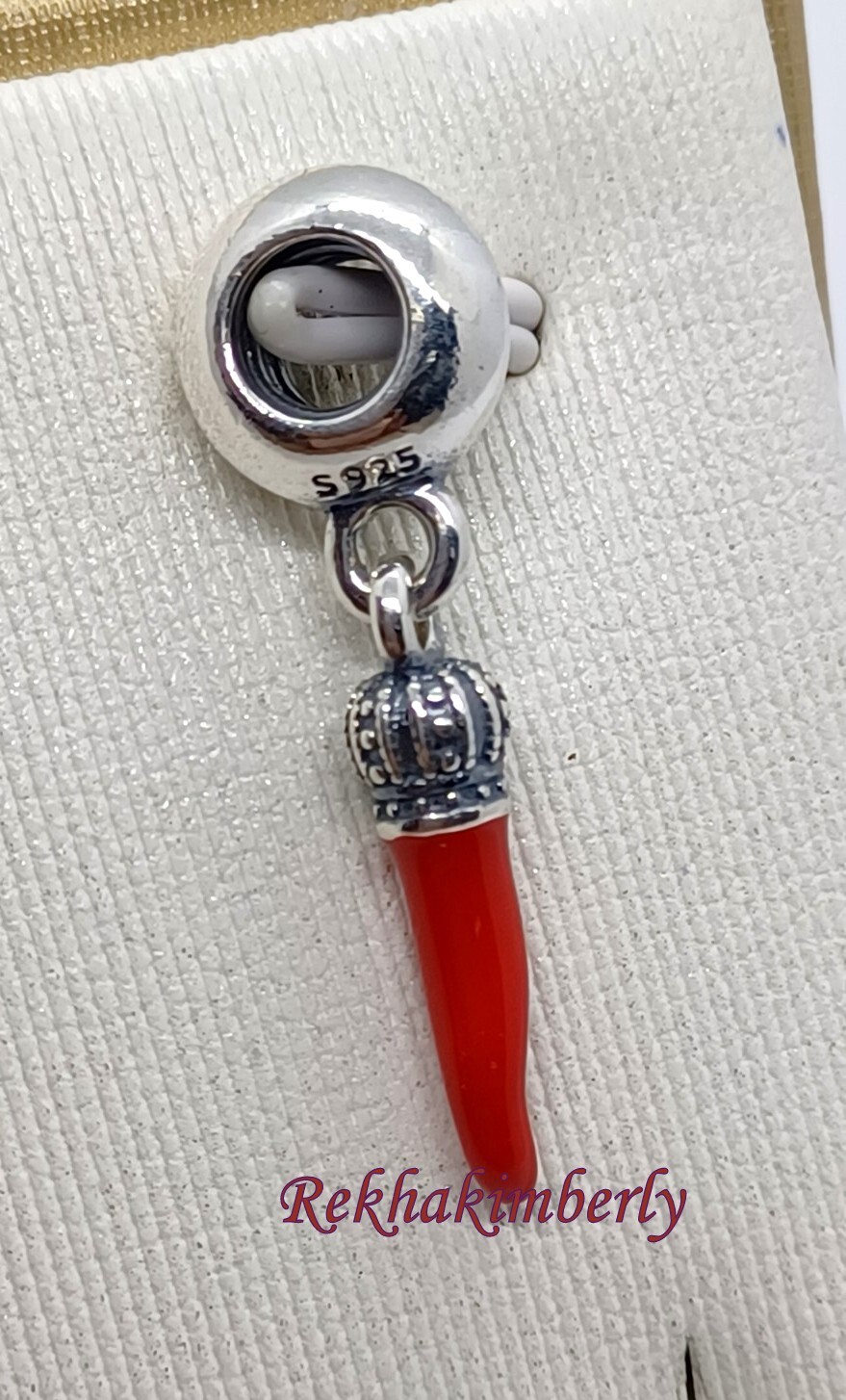 Pandora Corno Dangle Charm Sterling Silver Red Enamel Authentic NEW ...