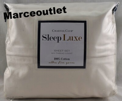 Charter Club Sleep Luxe 800 Thread Count KING Sheet Set Ivory | eBay