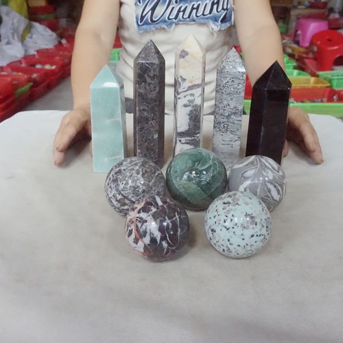 10.1LB 10 Natural Quartz Crystal Jasper Ball Point Mixed Stones ...