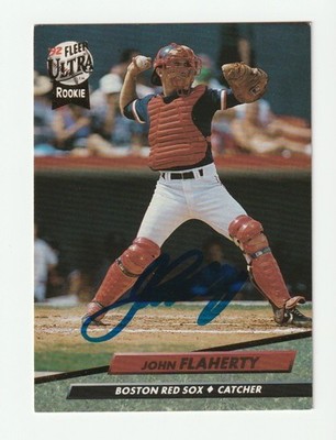 John Flaherty Signed 1992 Fleer Ultra Card Auto Boston Red Sox ...