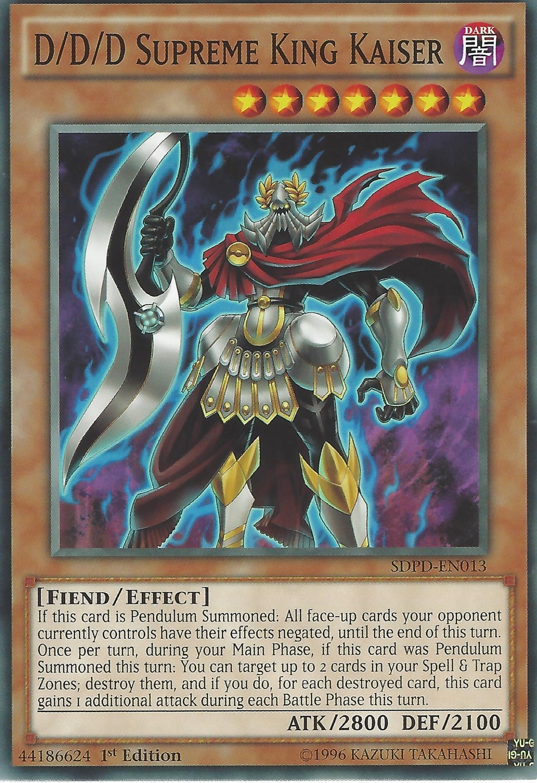 YU-GI-OH CARD: D/D/D SUPREME KING KAISER - SDPD-EN013 1ST EDITION | eBay UK