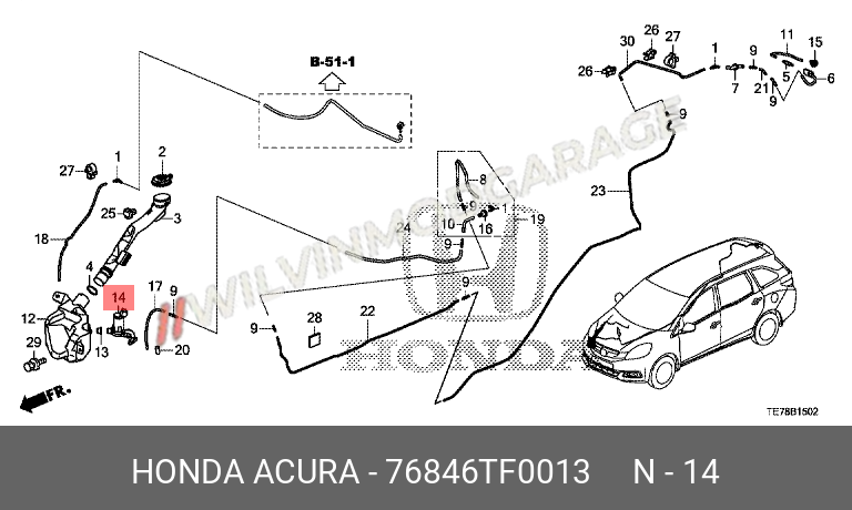 Genuine OEM Windshield Washer Pump 2008-2015 Honda Accord Tourer 76846 ...