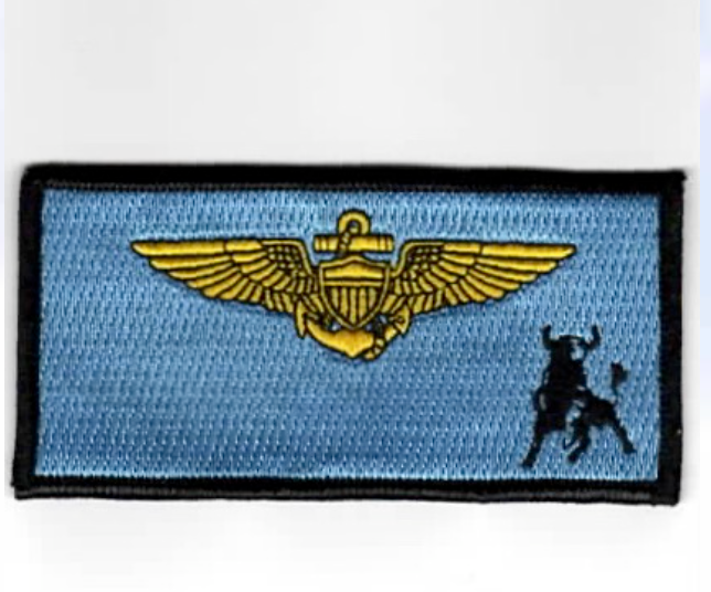 4" NAVY PILOT NAME TAG WITH BULL BLUE LOGO MILITARY EMBROIDERED PATCH ...