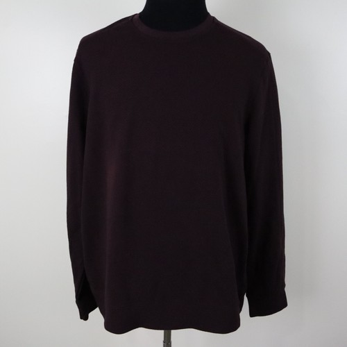 Perry Ellis Sweater Mens XL Pullover Knit Crew Neck Purple Long Sleeve ...