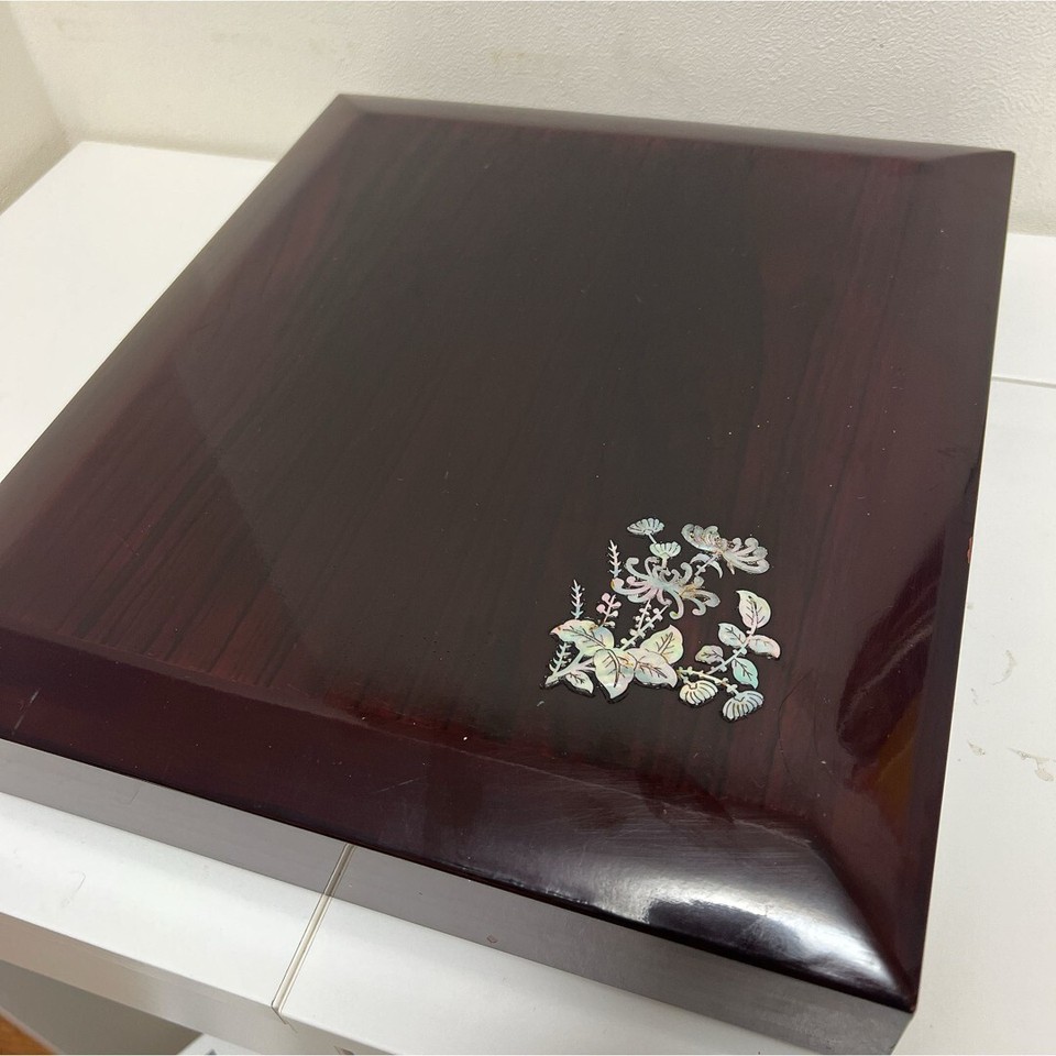 Japanese Lacquerware Document Box Raden Inlay Showa Retro Antique Free ...