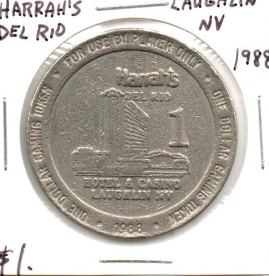 Harrah's Del Rio Casino 1988 Laughlin NV 1 Dollar Gaming Token as ...
