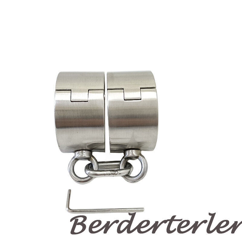 4cm High Stainless Steel Handcuffs Wrist Cuffs Restraints Shackle ...