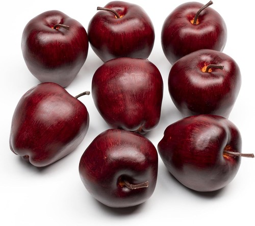8Pcs 3inch Fake Red Apples Decoration Artificial Delicious | eBay