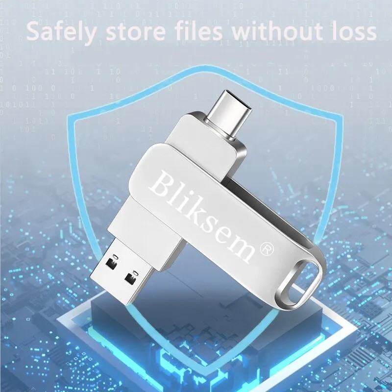 2in1 USB Flash Drive 32GB 64GB 128GB for TYPE-C PC High Speed USB Flash ...