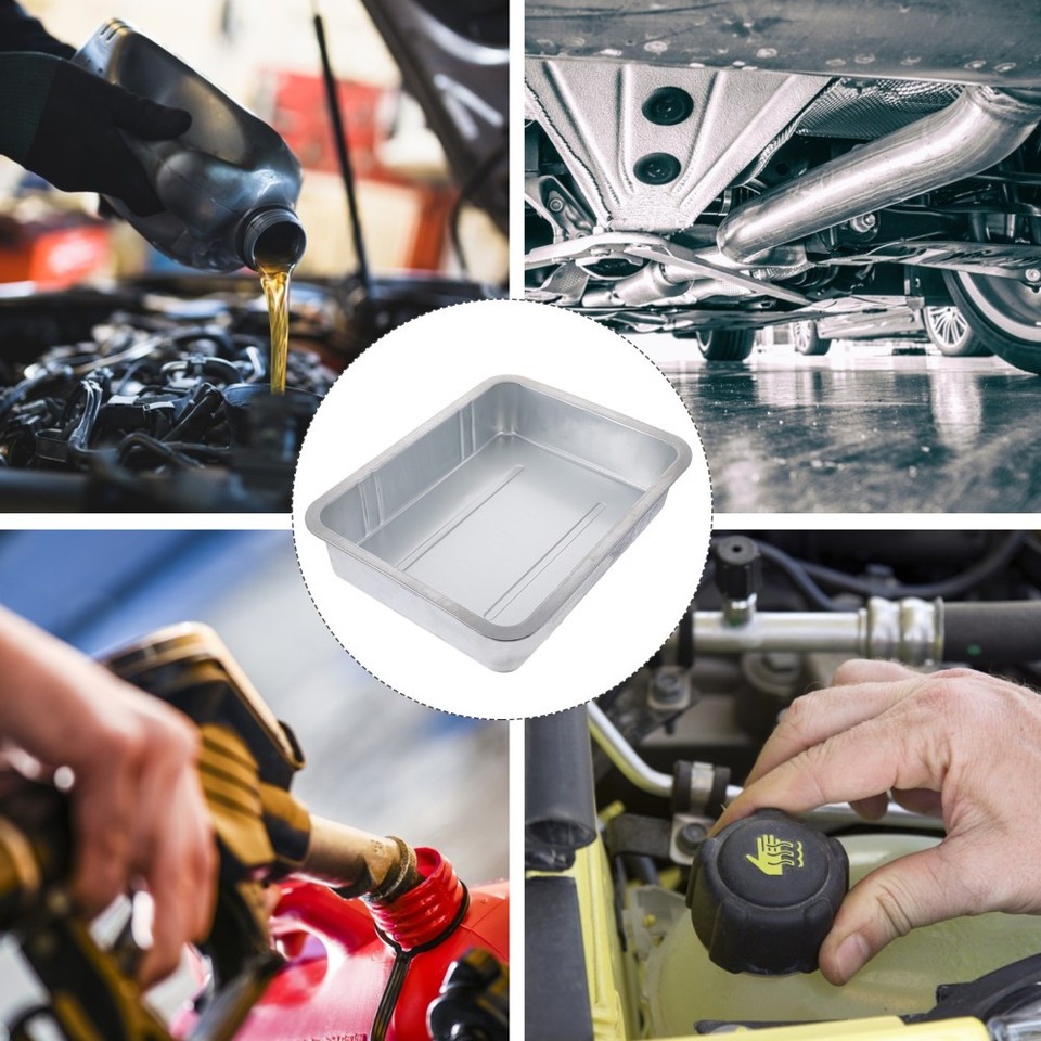 1pc Steel Oil Drain Pan Waste Engine Oil Collector Tank Oil Drip Tray ...