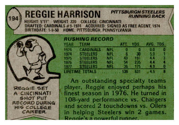 1978 Topps #194 Reggie Harrison VG | eBay