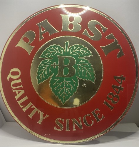 VTG Rare PABST BLUE RIBBON Reverse Paint On Glass PABST BREWING Co 1844 ...
