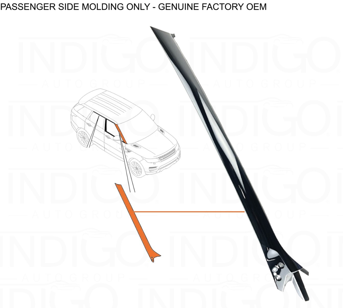 LAND ROVER FRONT MOLDING RH RIGHT RANGE SPORT 14-22 LR076514 GENUINE ...