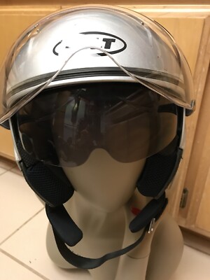 Bilt Pilot Style 3/4 Open Face Motorcycle Helmet Size Small S Gray ...