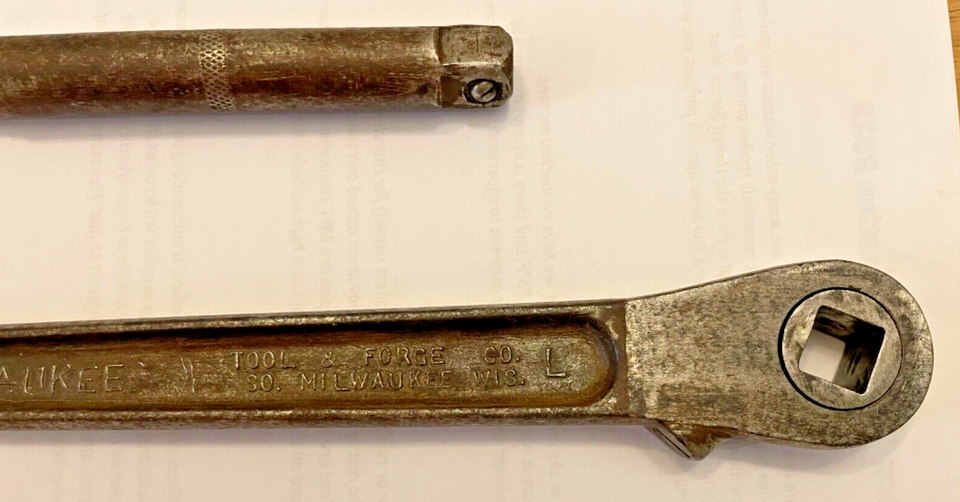 Milwaukee Tool & Forge Co. Ratchet 1/2" Drive and extension Vintage ...