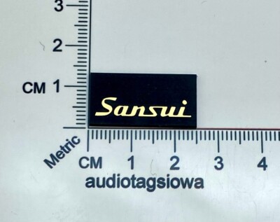 Sansui Gold and Black Equipment Badge Logo Incised Acrylic Self Stick ...