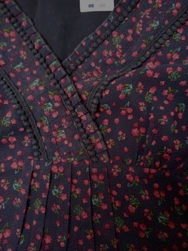 A Crew Clothing Blues Red & Green Floral Patterned Top Size 8 -14 | eBay UK