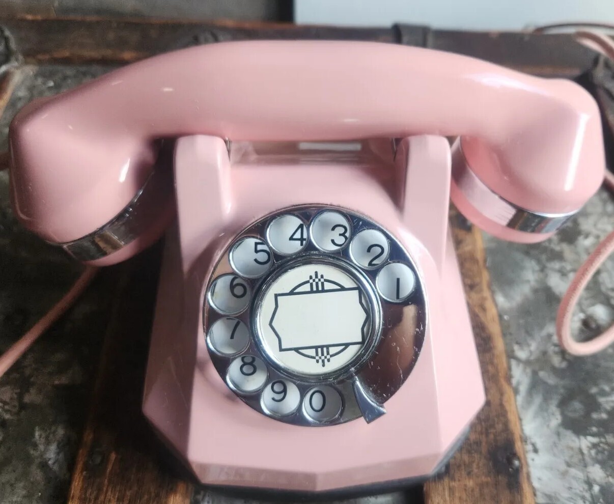 Vintage Deco Pink AUTOMATIC ELECTRIC DIAL DESK TELEPHONE phone AE 40 ...