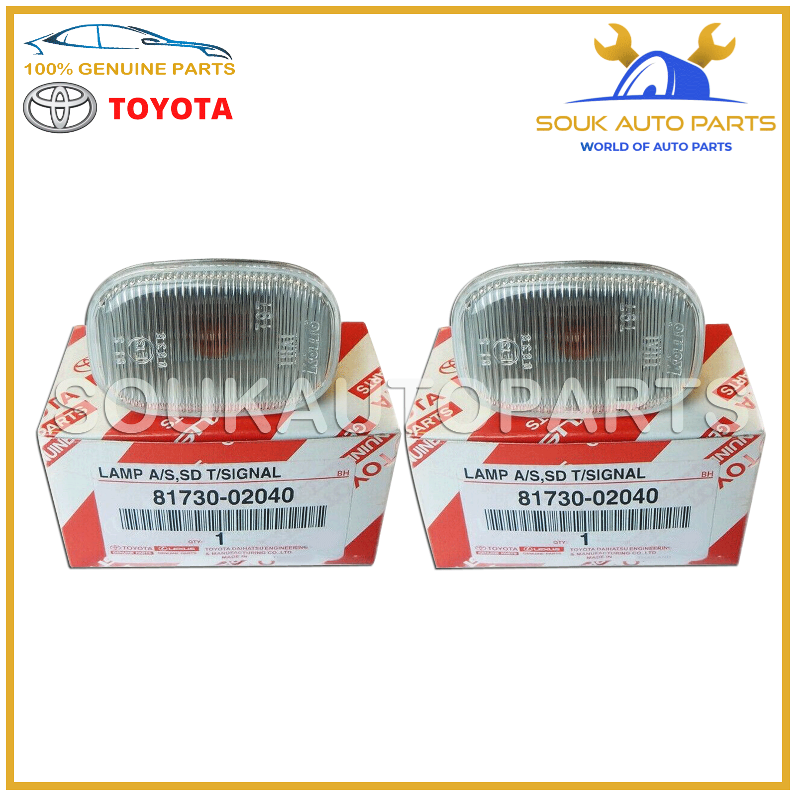 81730-02040 Genuine Toyota LAMP ASSY, SIDE TURN SIGNAL, RH/LH SET OF 2 ...