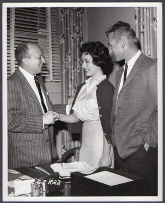 TAB HUNTER introduces VICKI TRICKETT 1959 ORIG PHOTO STAMPED sexy actor ...