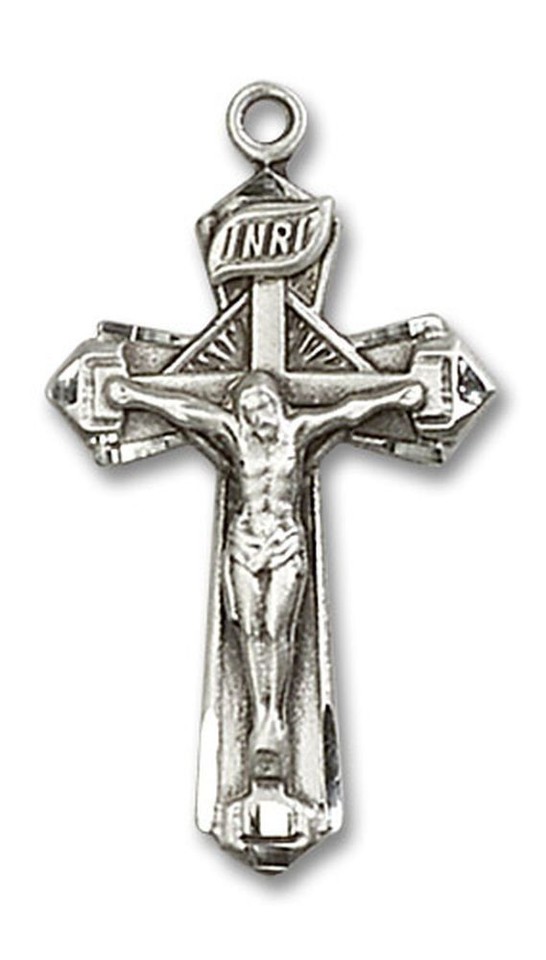 Sterling Silver Catholic Cross Crucifix Medal Pendant Necklace 24 ...