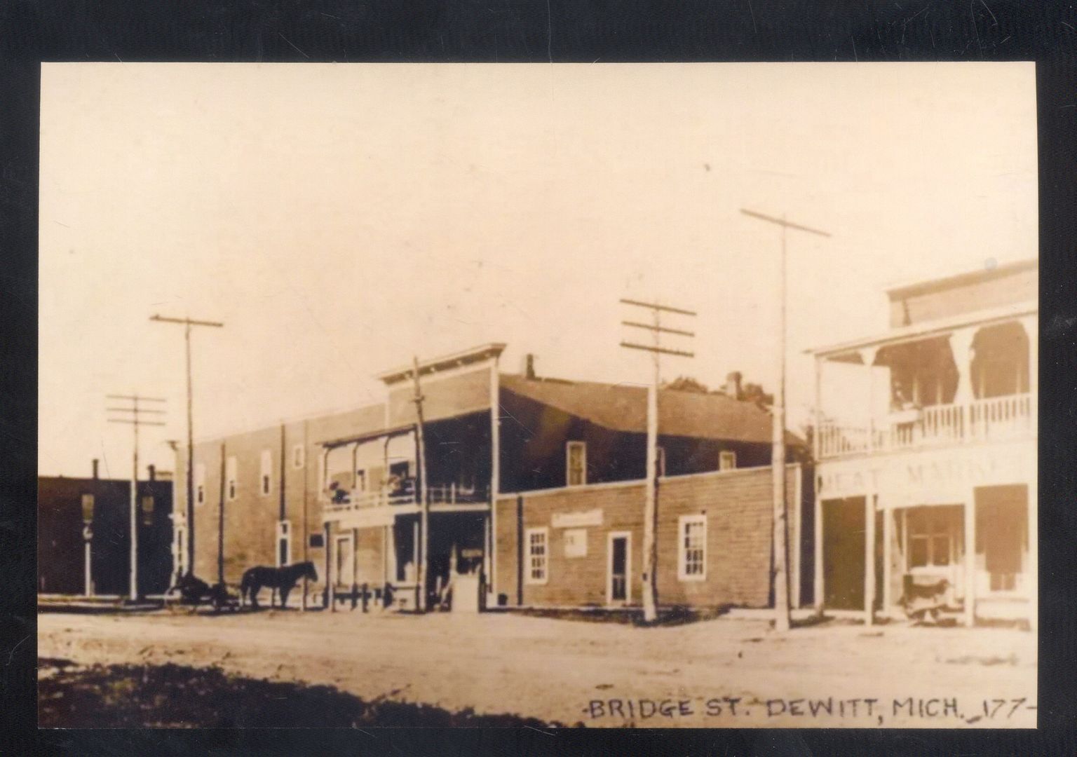 REAL PHOTO DEWITT MICHIGAN DOWNTOWN STREET SCENE STORES POSTCARD COPY ...