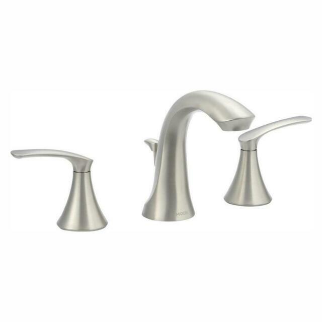 Moen Darcy Spot Resist Brushed Nickel High Arc Bathroom Faucet ...
