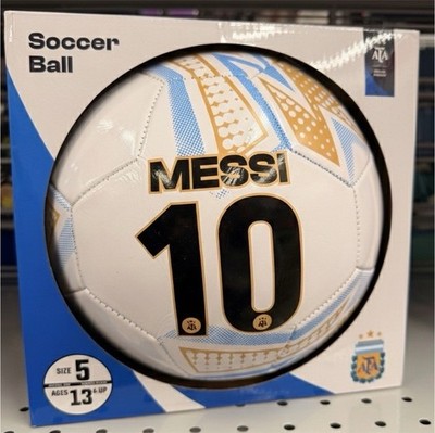 Messi 10 Argentina Soccer Ball Official Size 5 White Blue Gold Black ...