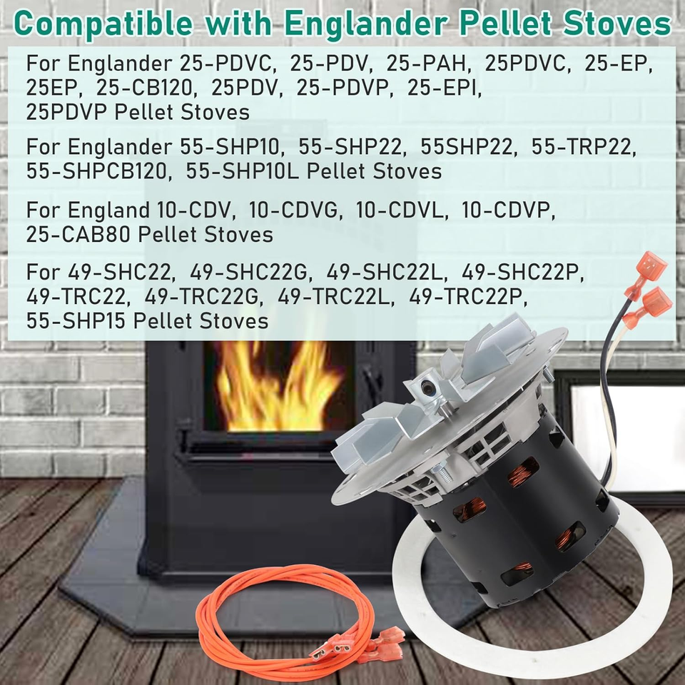 PU-076002B Combustion Blower Fans Motor for Englander 25-PDVC, 25-PDV ...