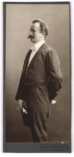 Fotografie Hoffmann & Jursch, Leipzig, Herr im Frack mit Walrossbart | eBay