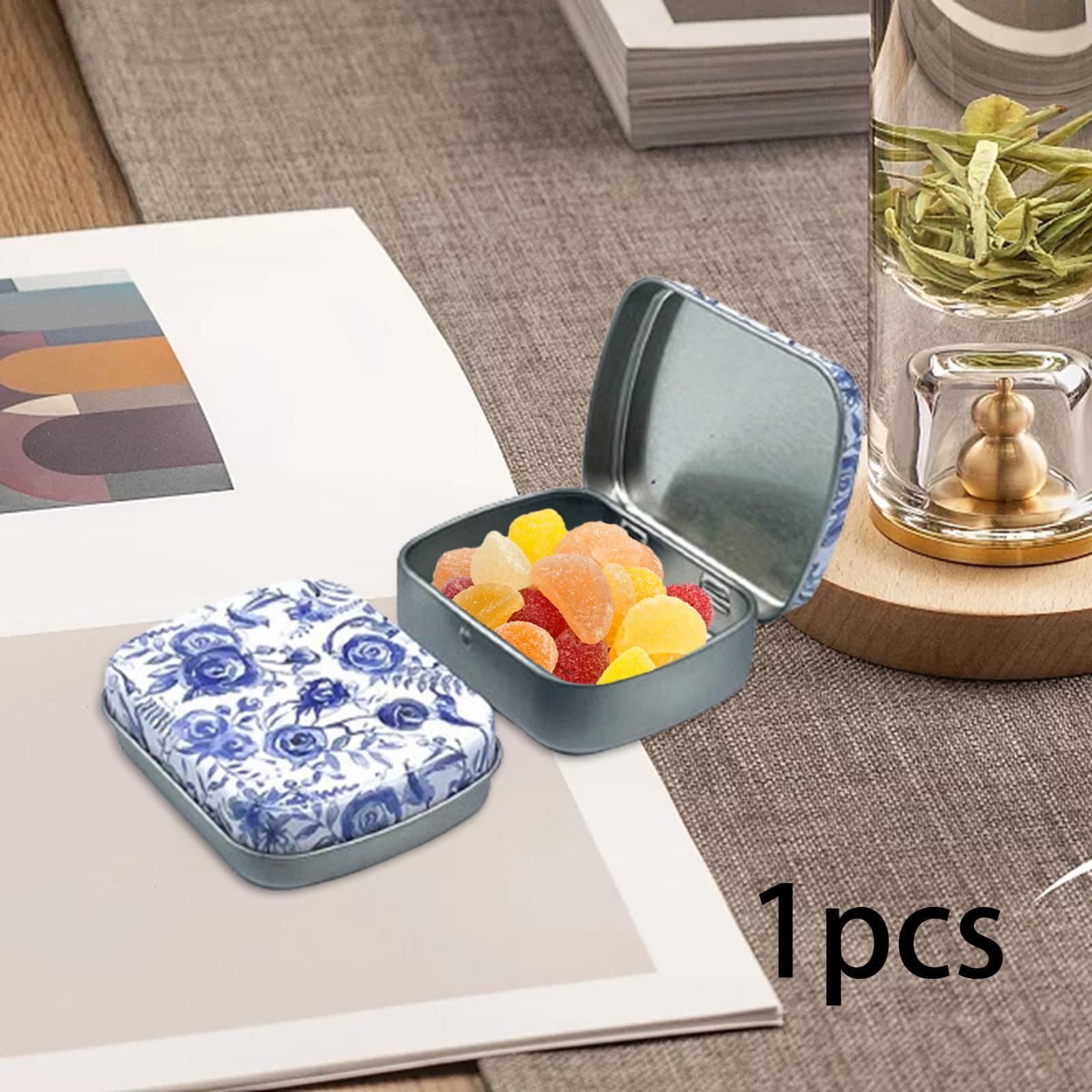 Small Tin Box with Lid Small Metal Portable Storage Box for Earring ...