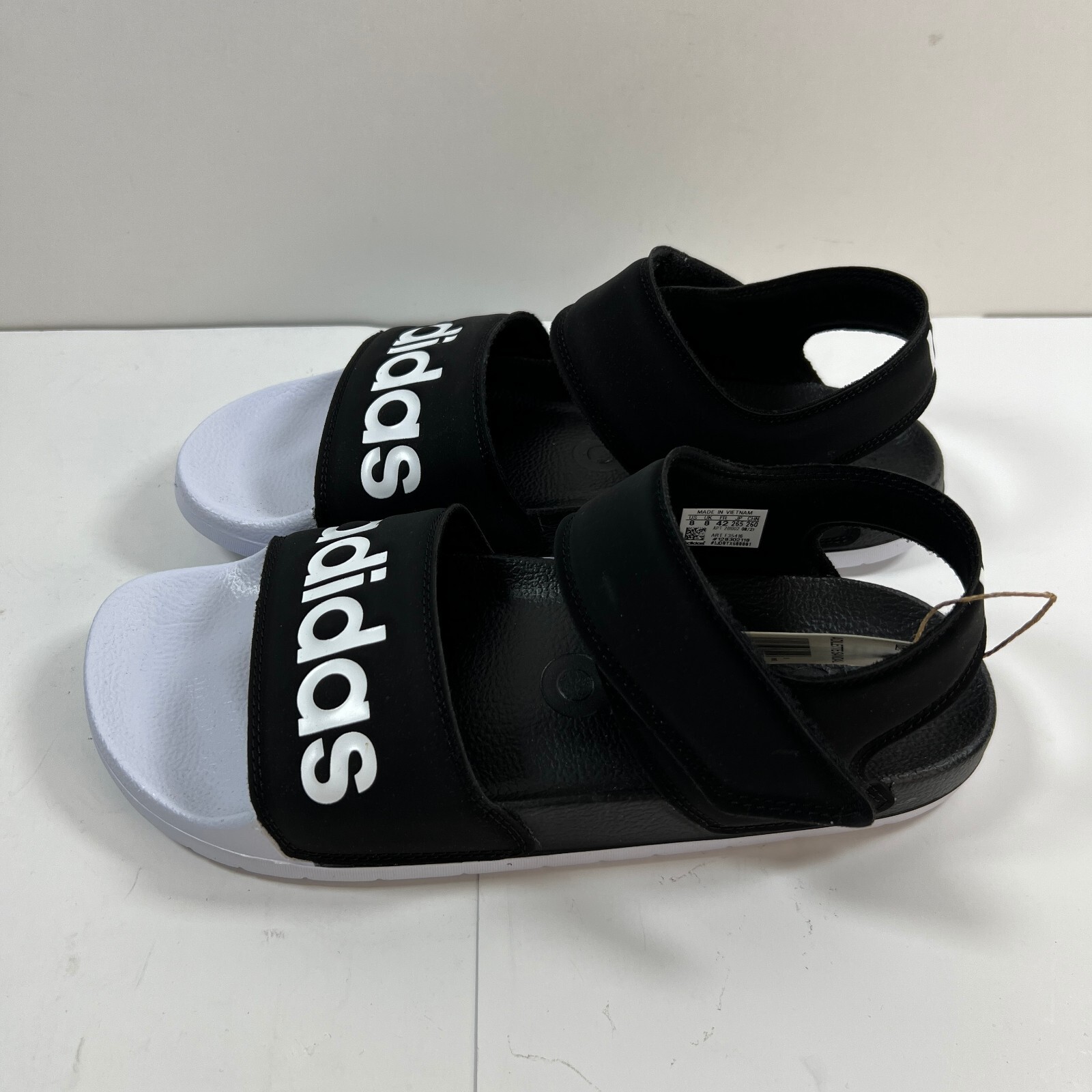 Adidas Adilette Sandals Mens 8 / Womens 9 Slingback F35416 Black White ...