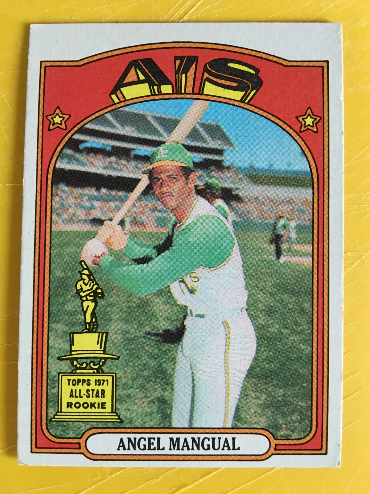 1972 Topps Baseball Card #62, Angel Mangual All-Star Rookie - Oakland A ...